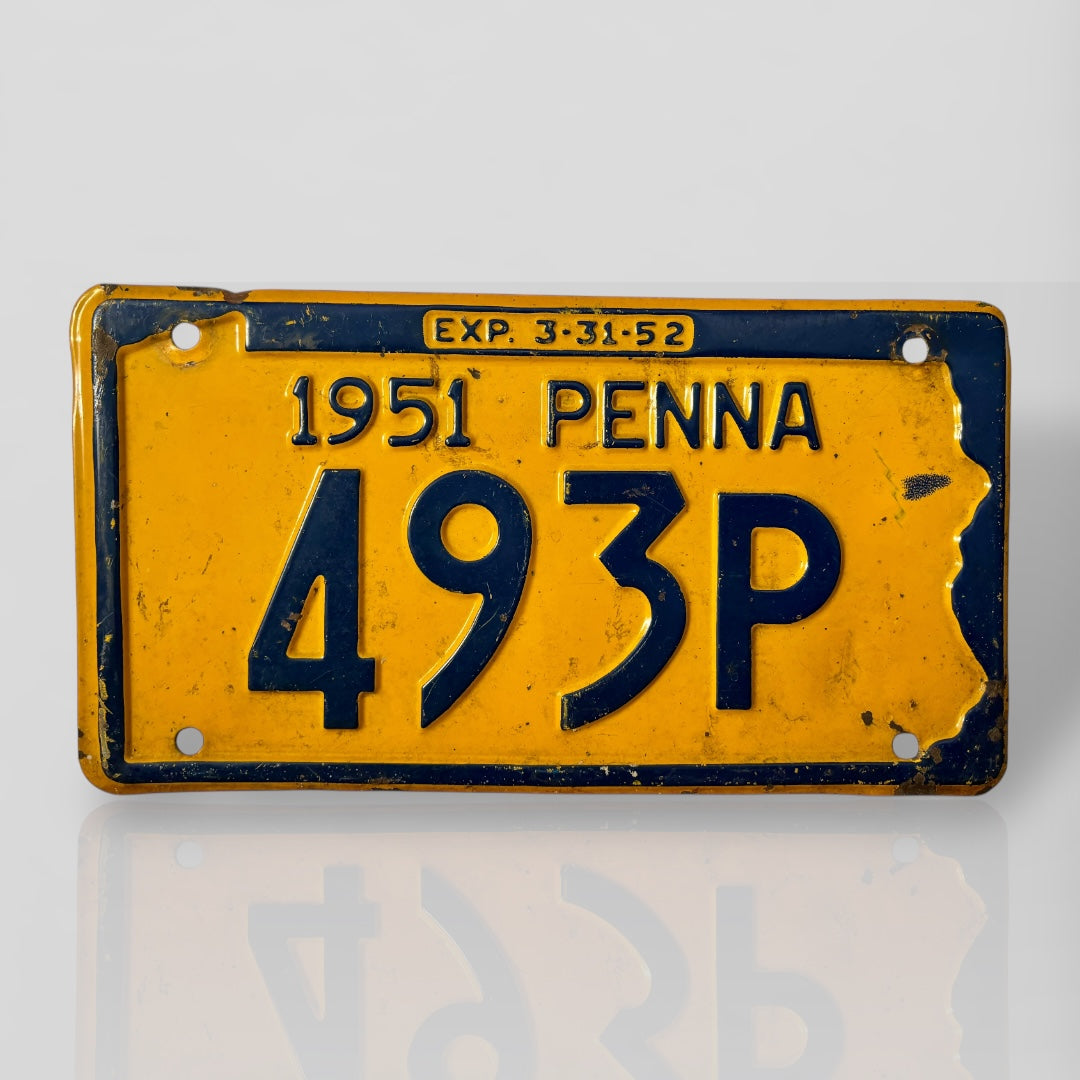 Véritable plaque de Pennsylvanie de 1951 ! (75 ans) - 493P – Un Petit ...